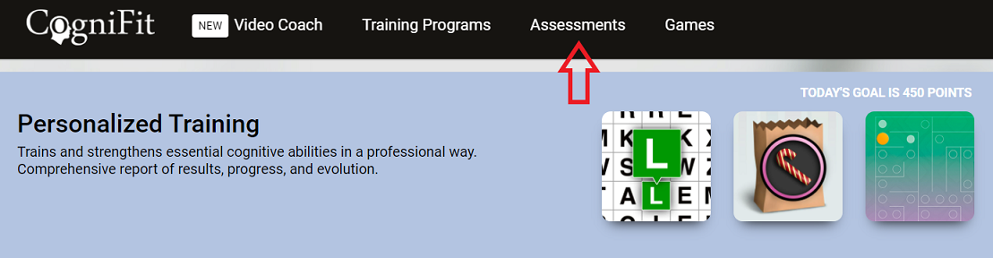 How to launch the General Cognitive Assessment or another CogniFit ...